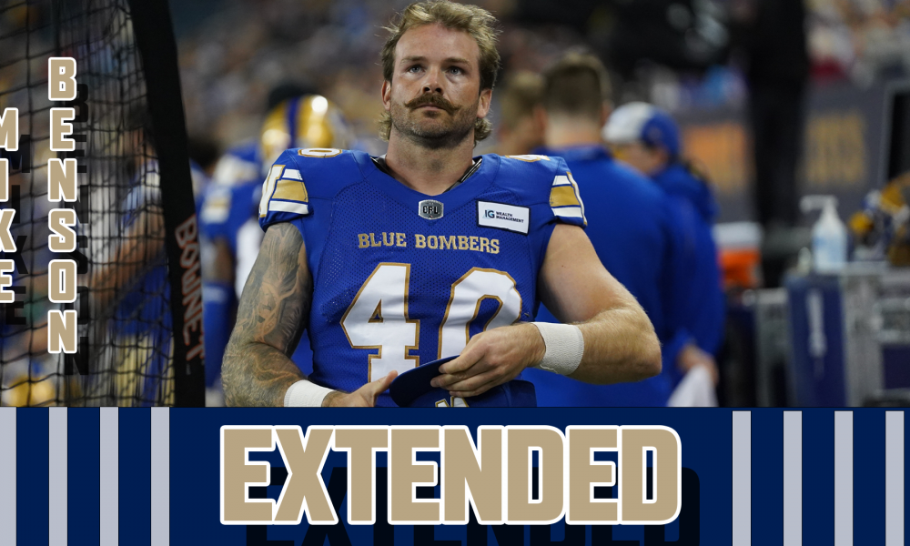 Blue Bombers LS Mike Benson Is Staying Home