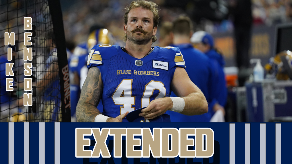 Blue Bombers LS Mike Benson Is Staying Home
