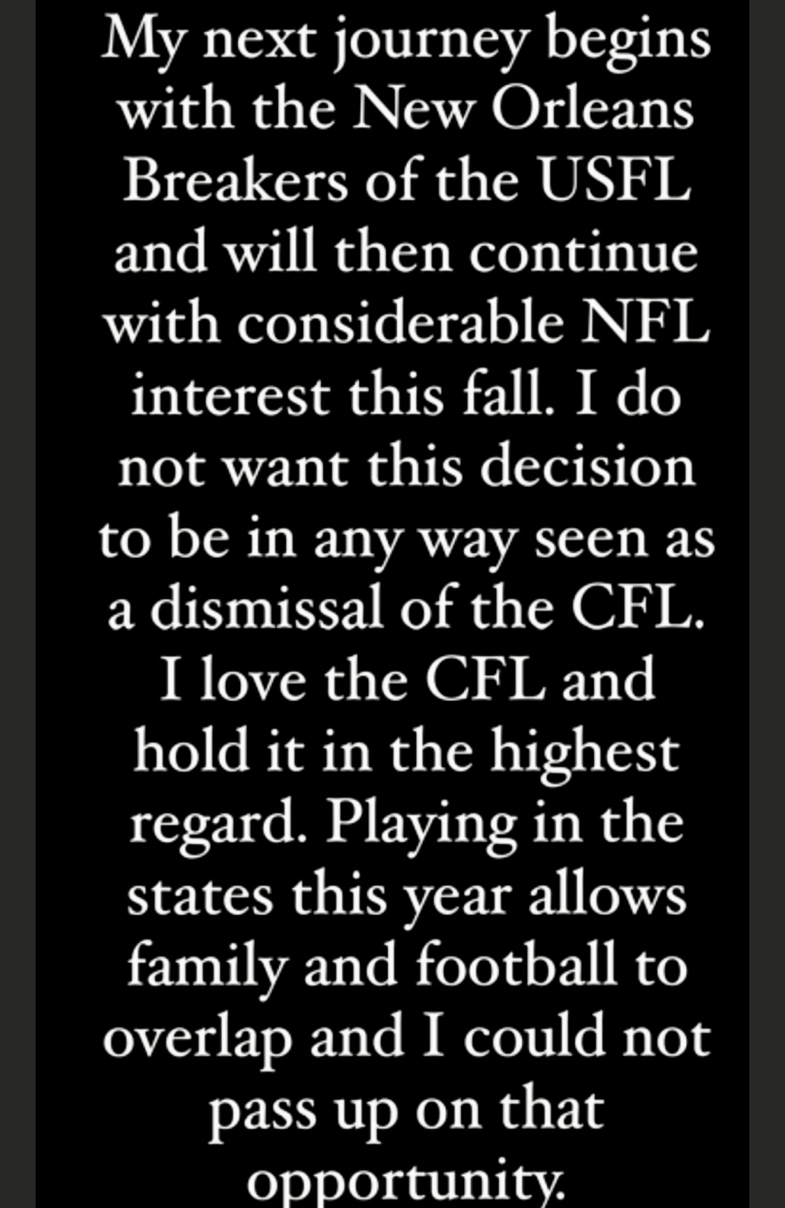 CFL: McLeod Bethel Thompson Signs With The USFL’s New Orleans Breakers