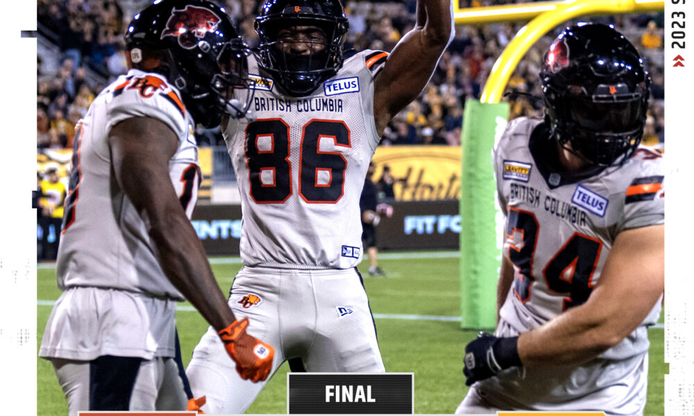 CFL Result: BC Lions Edge Out Hamilton Tiger-Cats in Thrilling 33-30 ...