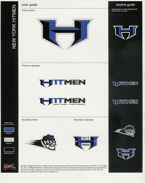 List Of XFL Logos From Teams During The 2001 Season