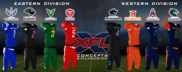 New XFL Dress To Impress: XFL Concept Team Uniforms & Jerseys