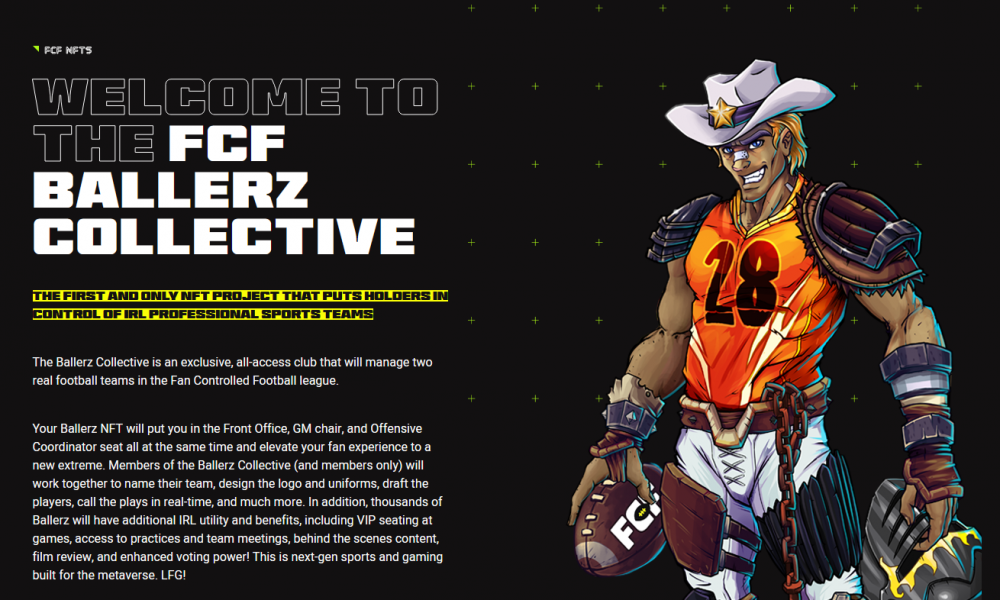 Fan Controlled Football(FCF) Announces NFT Ballerz Collective