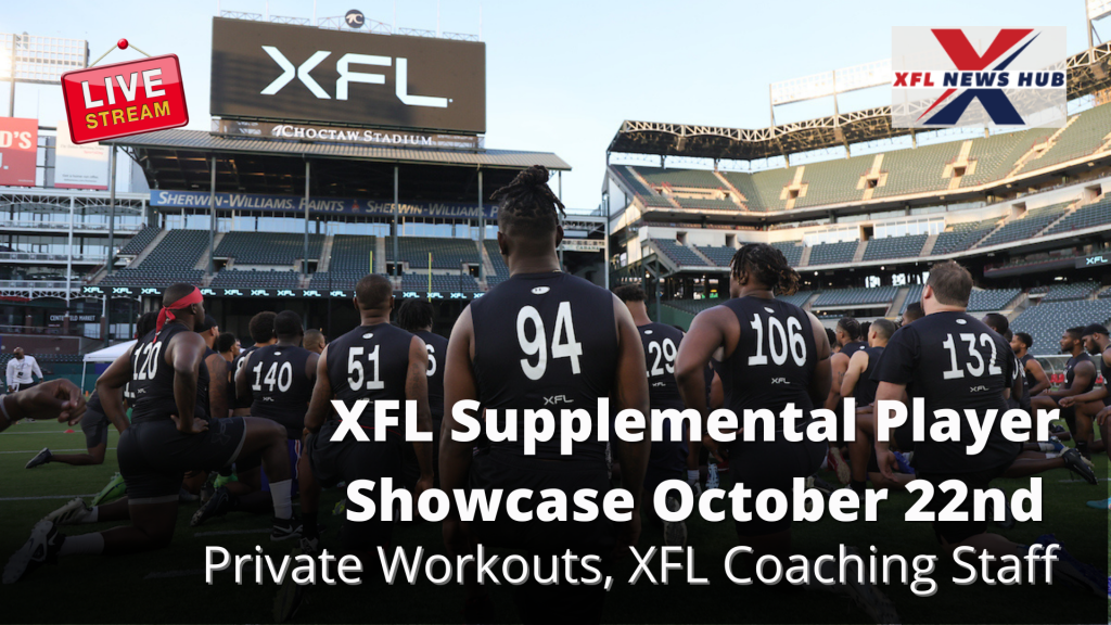 XFL Supplemental Player Showcase October 22nd, Private Workouts, XFL Coaching Staff