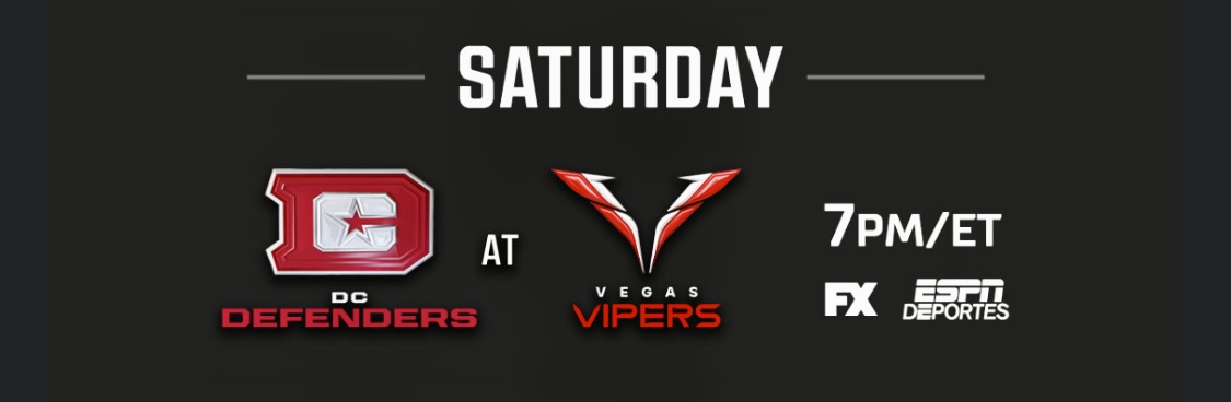 XFL Week 2: D.C. Defenders (1-0) @ Vegas Vipers (0-1) Preview/Prediction