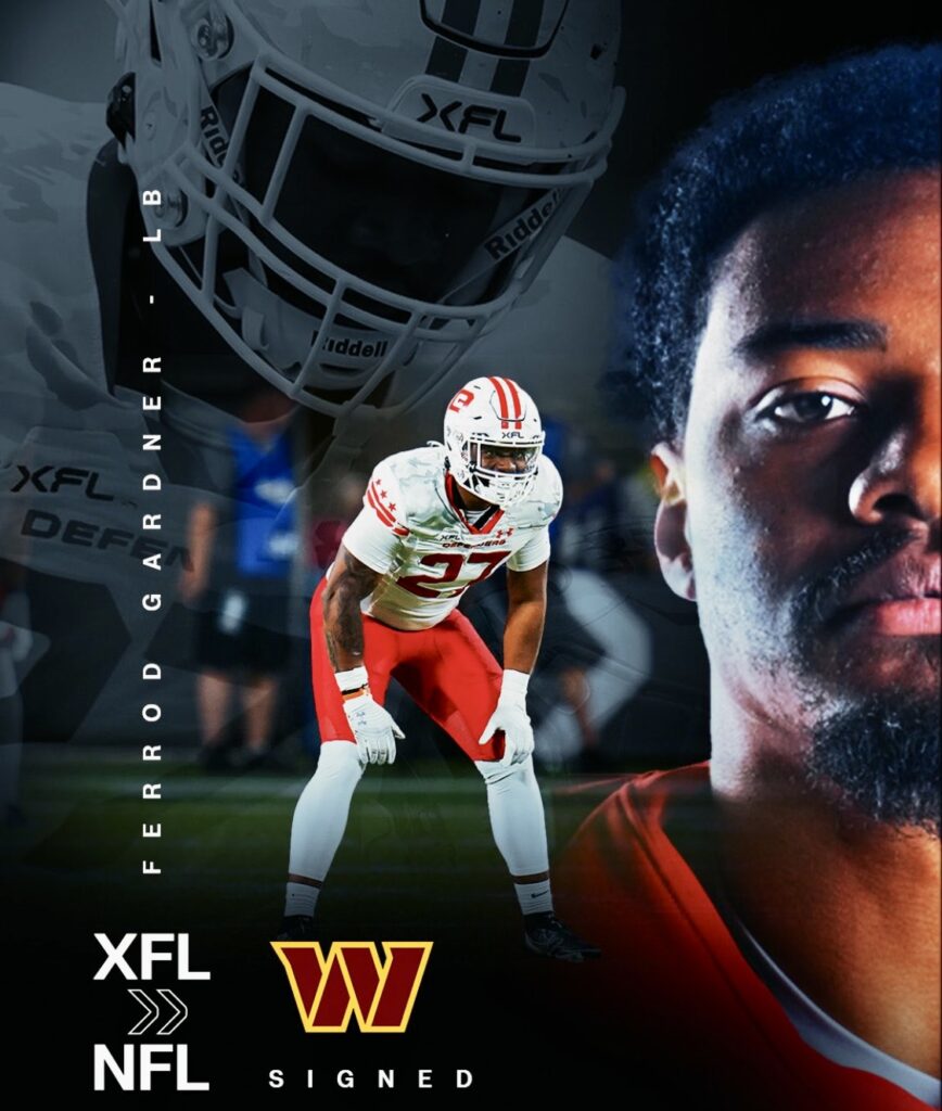 D.C. Defenders LB/S Ferrod Gardner Returns To The Washington Commanders