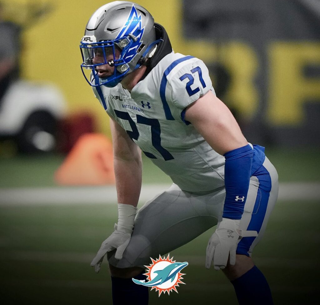 Dolphins Sign LB Mike Rose, Becoming the Ninth Battlehawk to Earn an ...